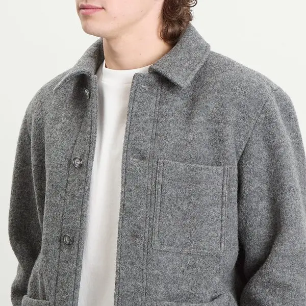 A.P.C. Emile Felted Wool Chore Jacket - Heather Grey | Editorialist